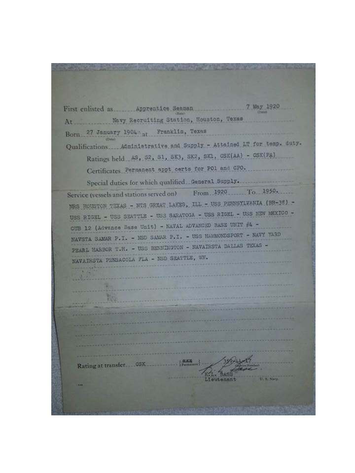 Group of U.S. Naval Discharge Documents - EPHEMERA, PHOTOGRAPHS ...