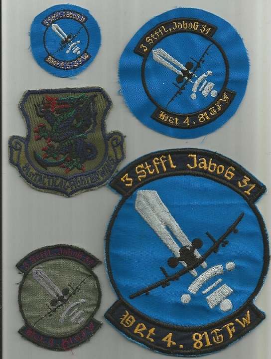 81st TFW DET 4 A-10 PATCHES - AIR FORCE (USAAF IS WITH ARMY) - U.S ...