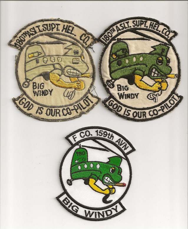 A few Vietnam war era 180th Assault Support Helicopter Company patches ...