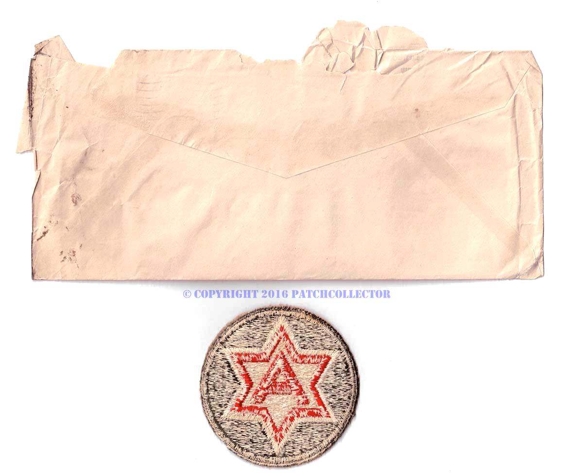 A WW2 Era Sixth Army patch with letters of correspondence - ARMY AND ...