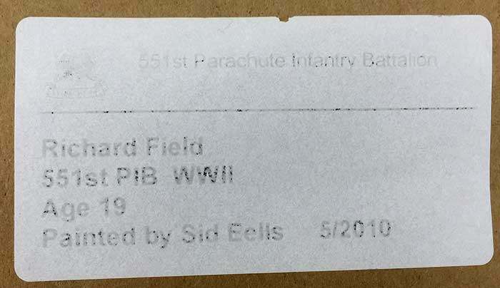 551st PIB veteran color portrait by Sid Eells, reunion cups & tie ...