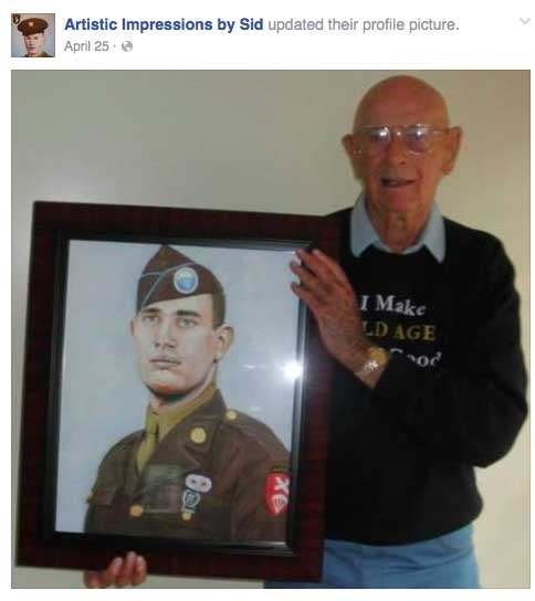 551st PIB veteran color portrait by Sid Eells, reunion cups & tie ...