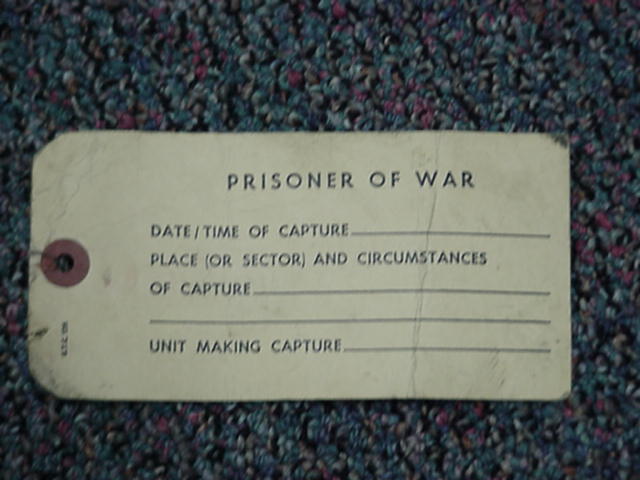 Prisoner of War tags - PRISONERS OF WAR / P.O.W.'S - U.S. Militaria Forum