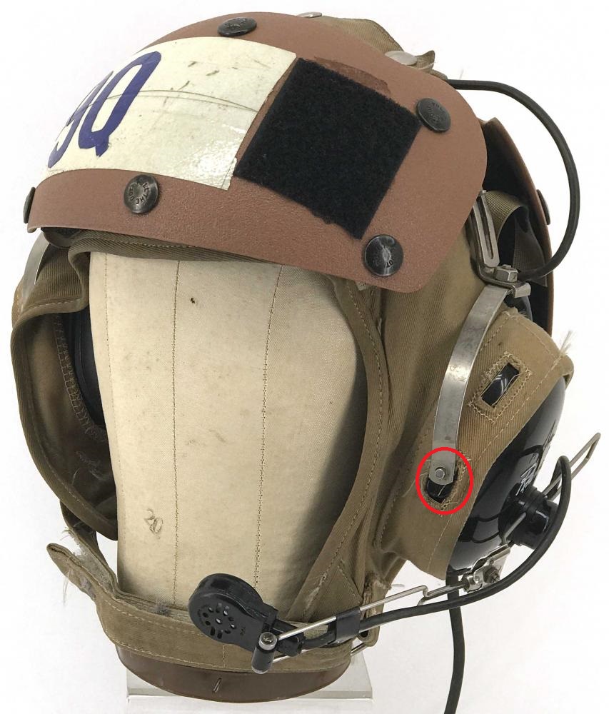 Brown Navy Flight Deck Helmet with microphone and earphones - GROUND ...