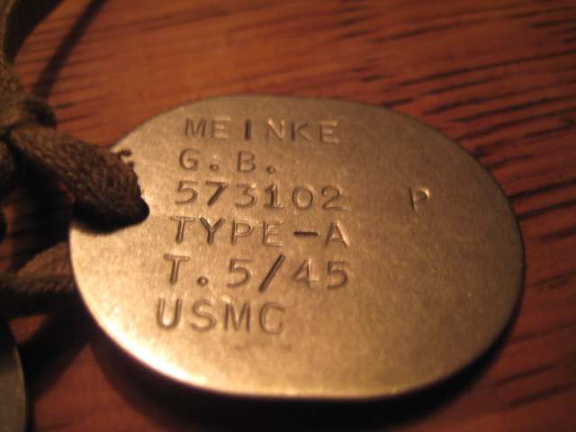 Late WW2 Marine Corps USMC Dog Tags - IDENTITY ITEMS (DOG TAGS ...