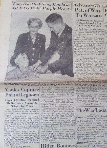 S&S article about first ETO WAC's receiving Purple Heart - WOMEN'S ...