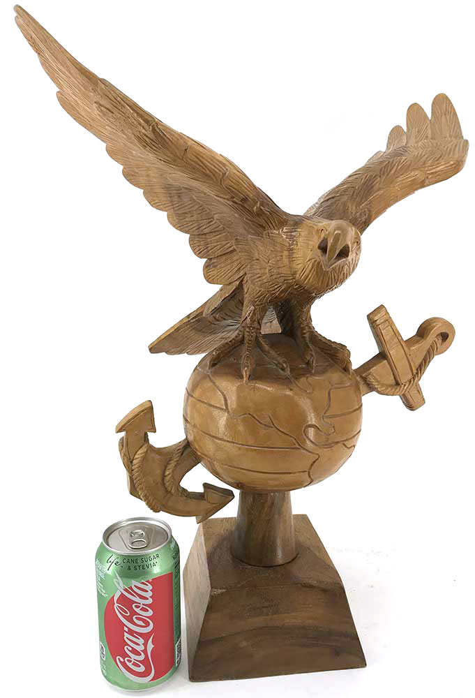 Huge USMC EGA carved mahogany - UNOFFICIAL MILITARY AWARDS (PLAQUES ...