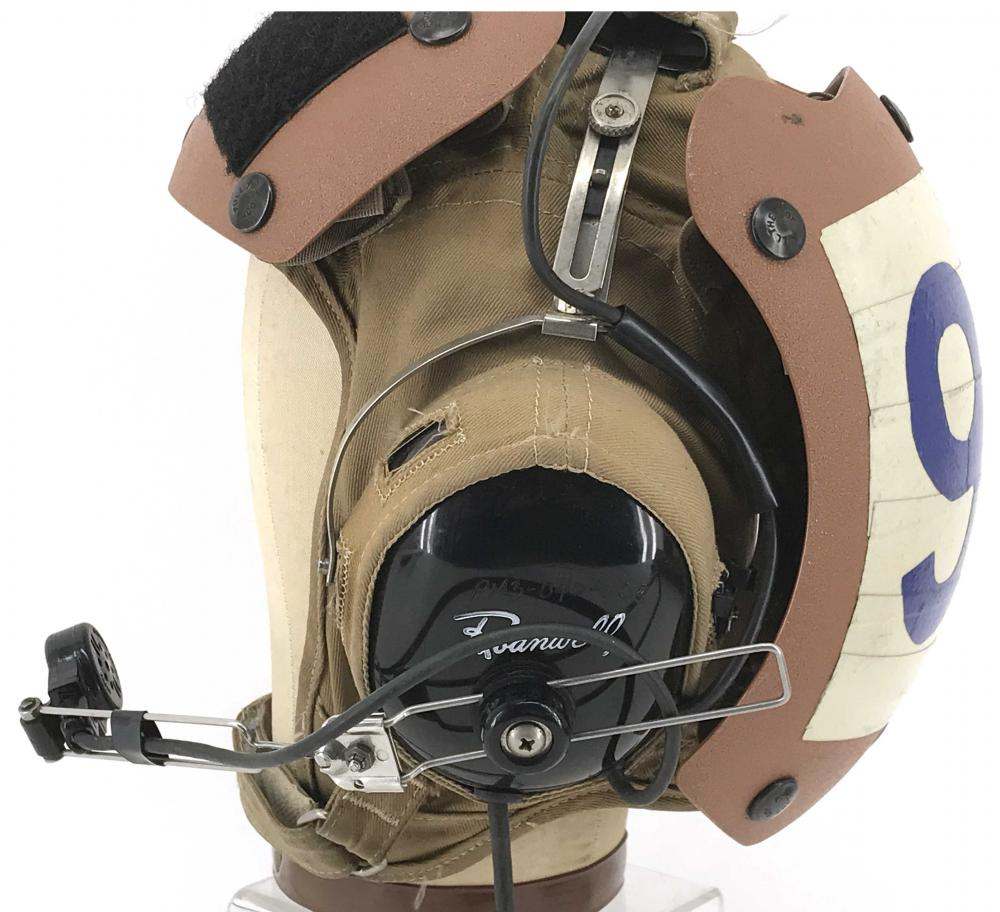 Brown Navy Flight Deck Helmet with microphone and earphones - GROUND ...
