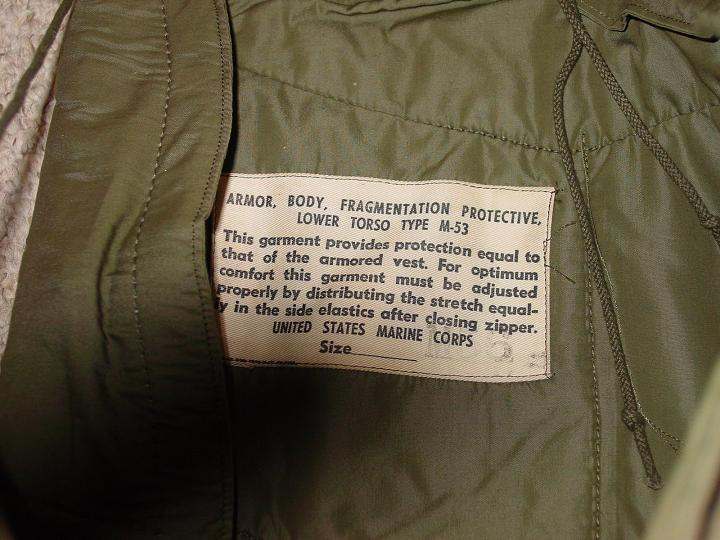 M-53 Lower Body Armor - BODY ARMOR - U.S. Militaria Forum