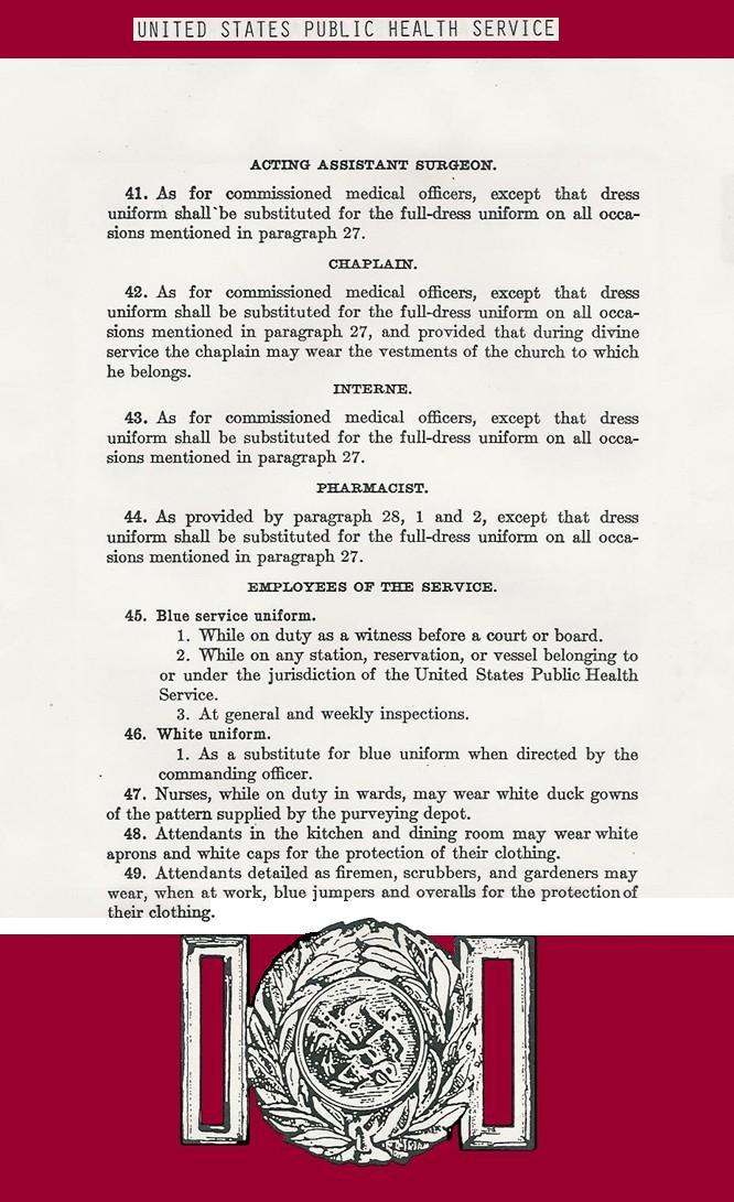 1914 United States Public Health Service - RANKS AND RATES - U.S ...