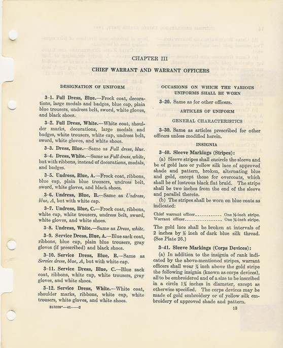 1941 - U.S. Navy Uniform Regulations & Examples of All Uniforms, Belts ...