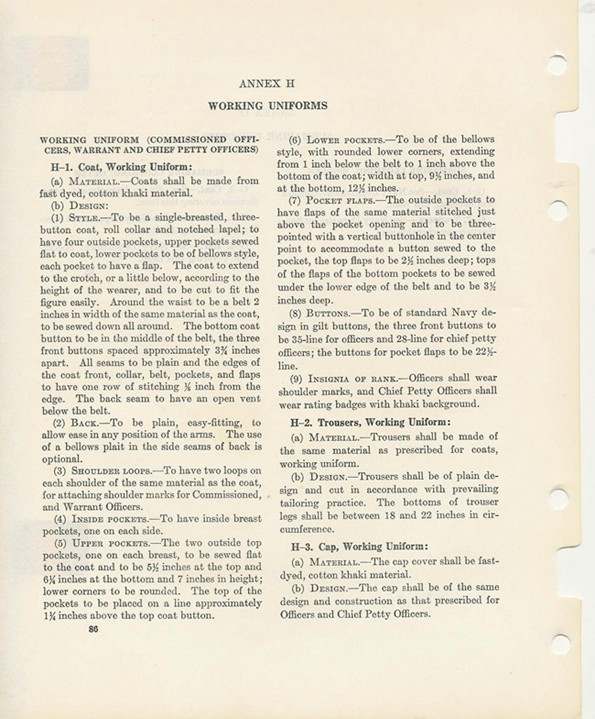 1941 - U.S. Navy Uniform Regulations & Examples of All Uniforms, Belts ...