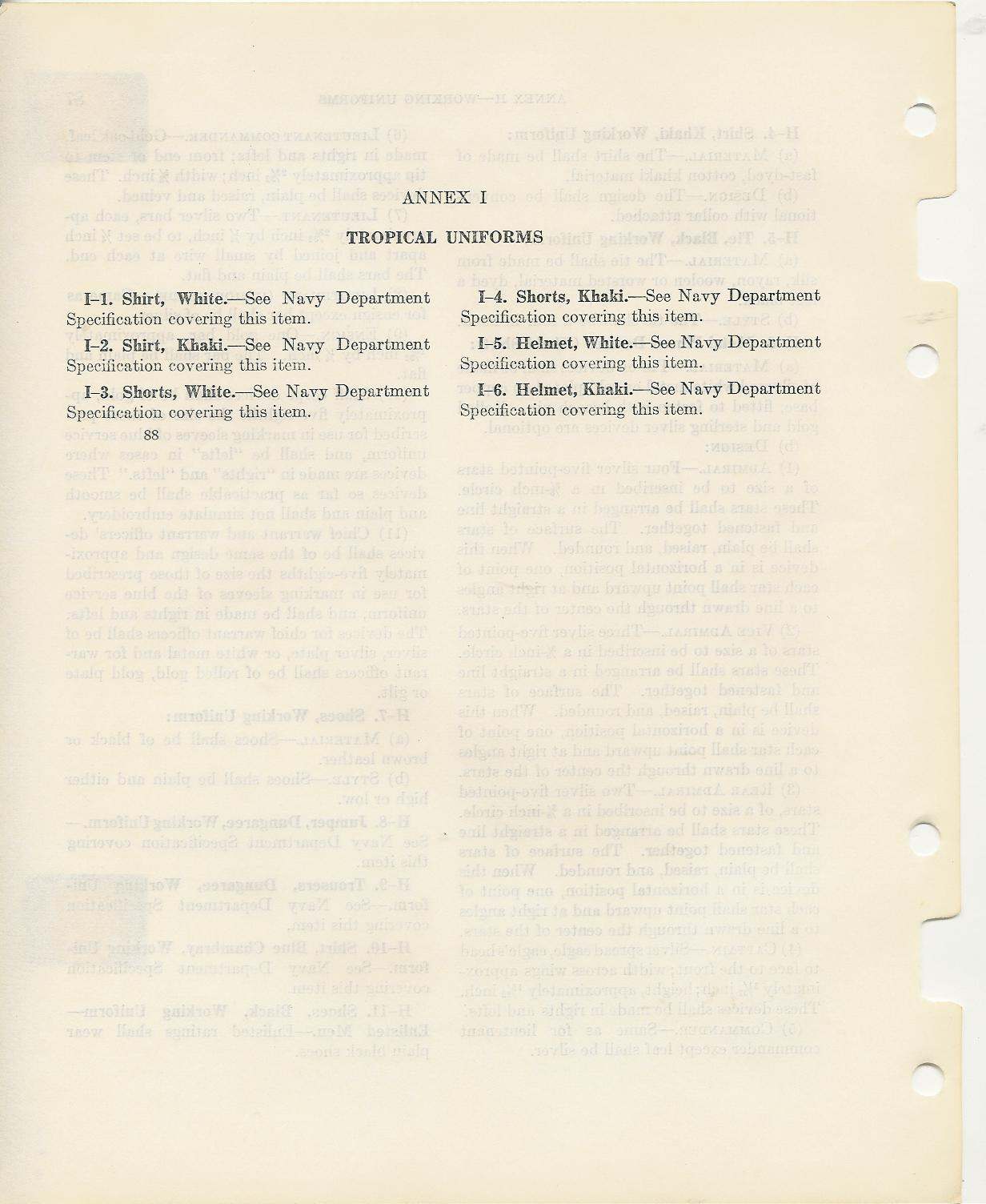 1941 - U.S. Navy Uniform Regulations & Examples of All Uniforms, Belts ...