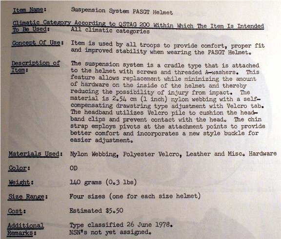 PASGT / Kevlar helmet specs & data sheets - MODERN COMPOSITE HELMETS ...