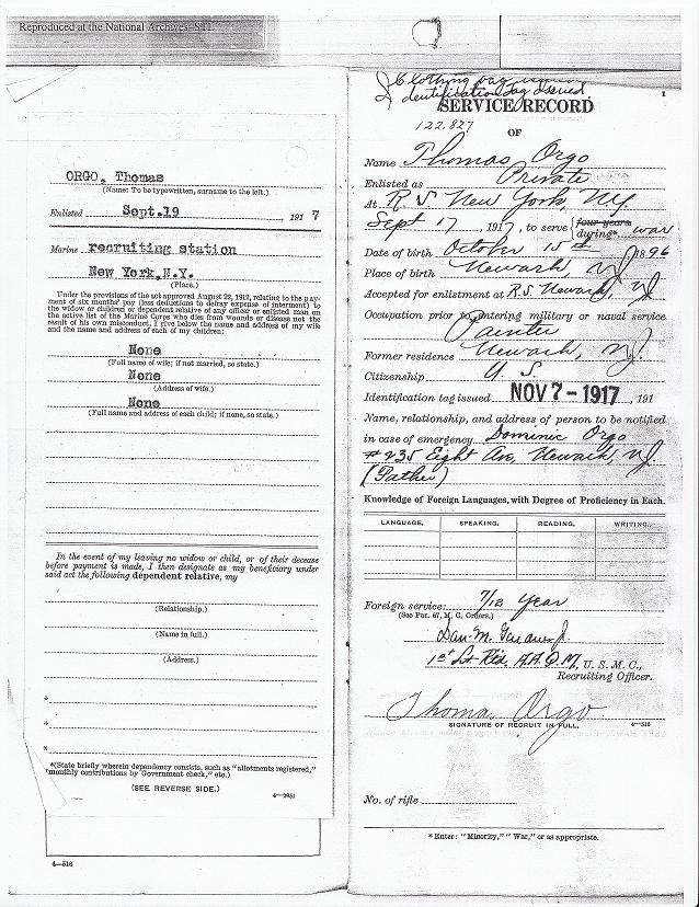 Silver Star for Gunnery Sergeant Thomas Orgo - MEDALS & DECORATIONS - U ...