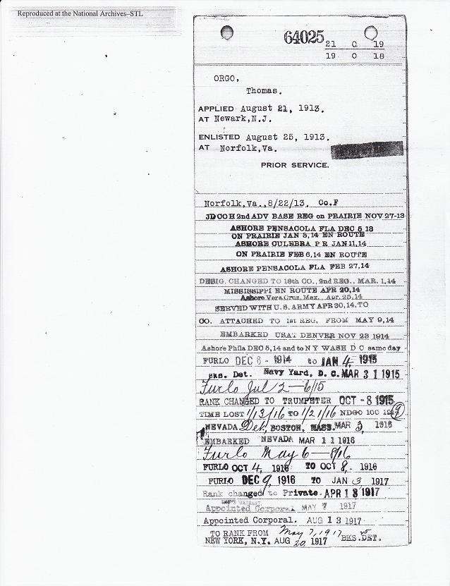 Silver Star for Gunnery Sergeant Thomas Orgo - MEDALS & DECORATIONS - U ...