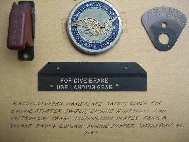 F4U-4 & F7F-3N Data Plates and Parts - MILITARY AIRCRAFT & AVIATION - U ...