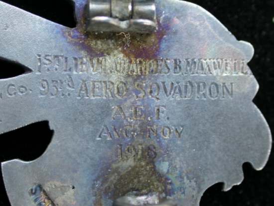 WWI 93rd Aero Squadron Squadron Pin - reproduction - WING BADGES - U.S ...