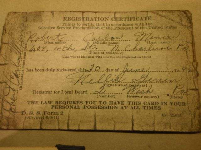 Draft registratin card D.S.S. form 2 - EPHEMERA, PHOTOGRAPHS & MILITARY ...