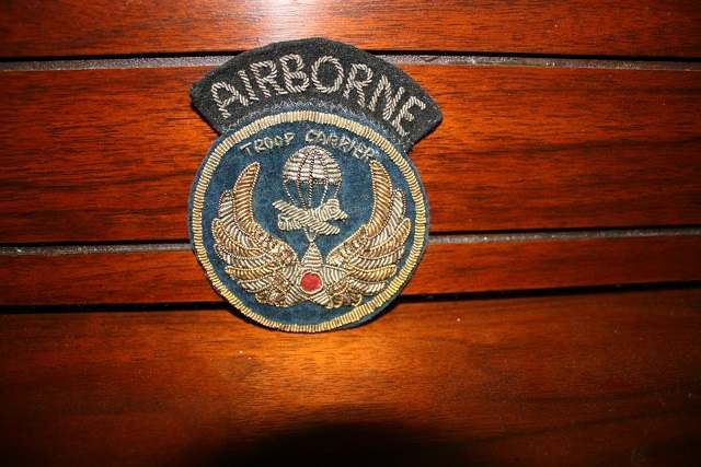 Round troop carrier patch in bullion with Airborne arc.... - ARMY AND ...