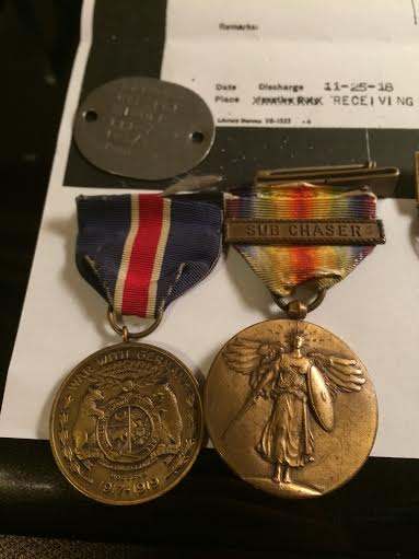 Missouri Groupings; WW1 sub-chaser and Span-Am War medal and letter ...