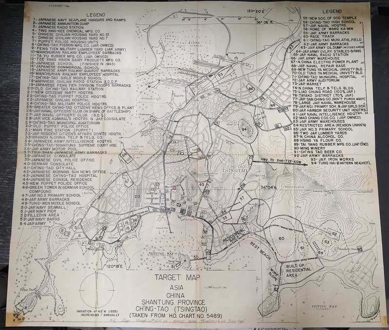 China Marine's Target Map of Tsingtao - EPHEMERA, PHOTOGRAPHS ...