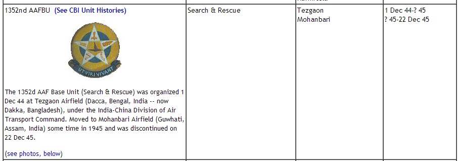 1352d AAF Base Unit (Search & Rescue) - ARMY AND USAAF - U.S. Militaria ...