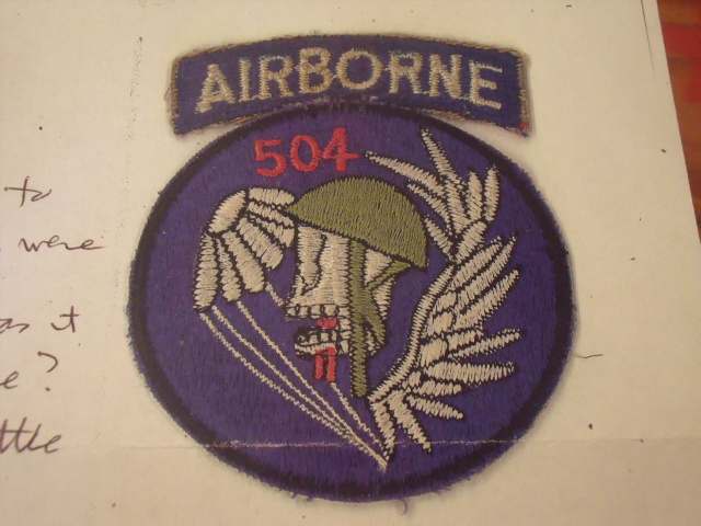 Info needed on 504th Airborne patch - ARMY AND USAAF - U.S. Militaria Forum