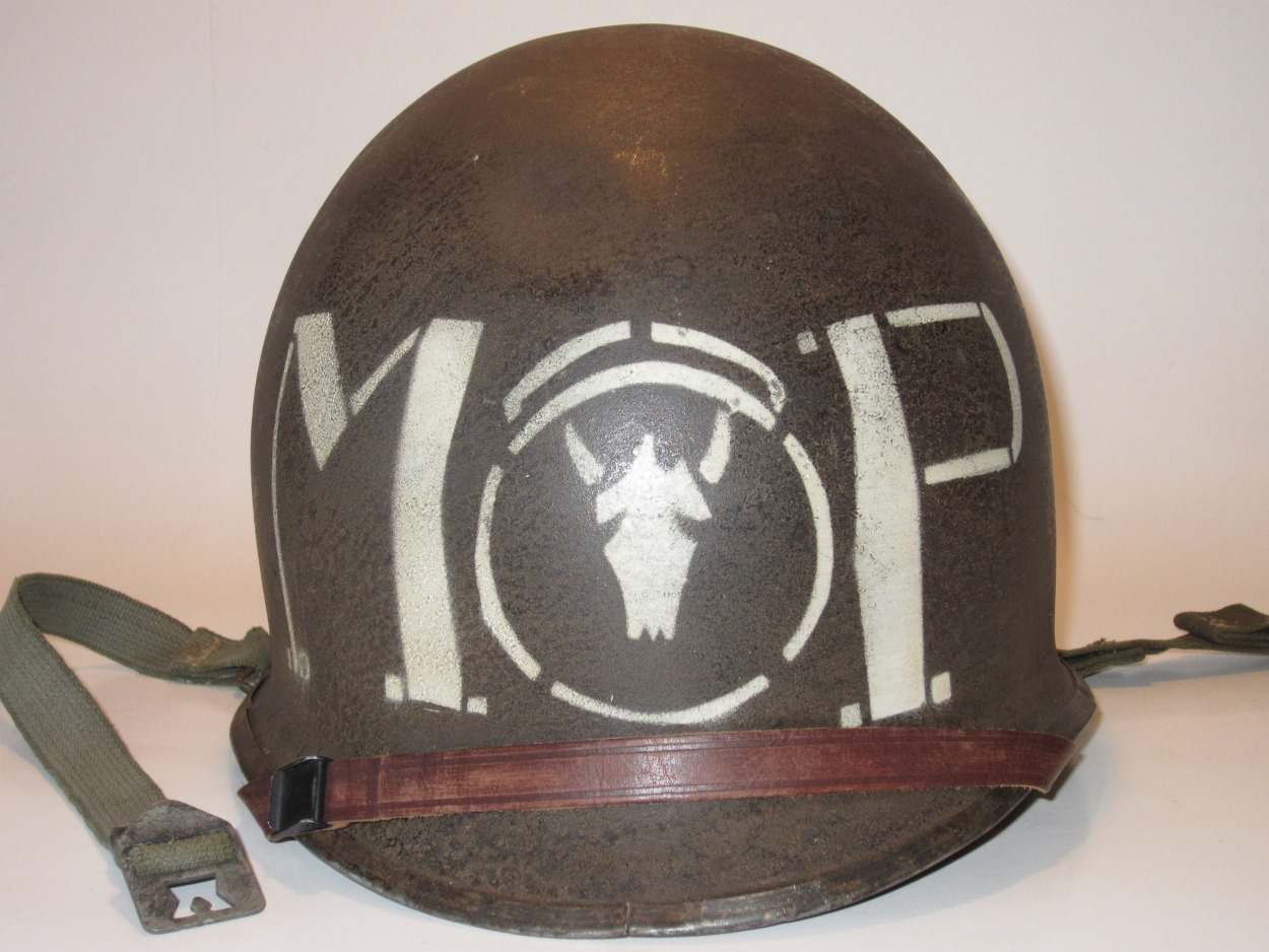 Here's an interesting one... 34th Division MP helmet - M-1; M-1C & M-2 ...