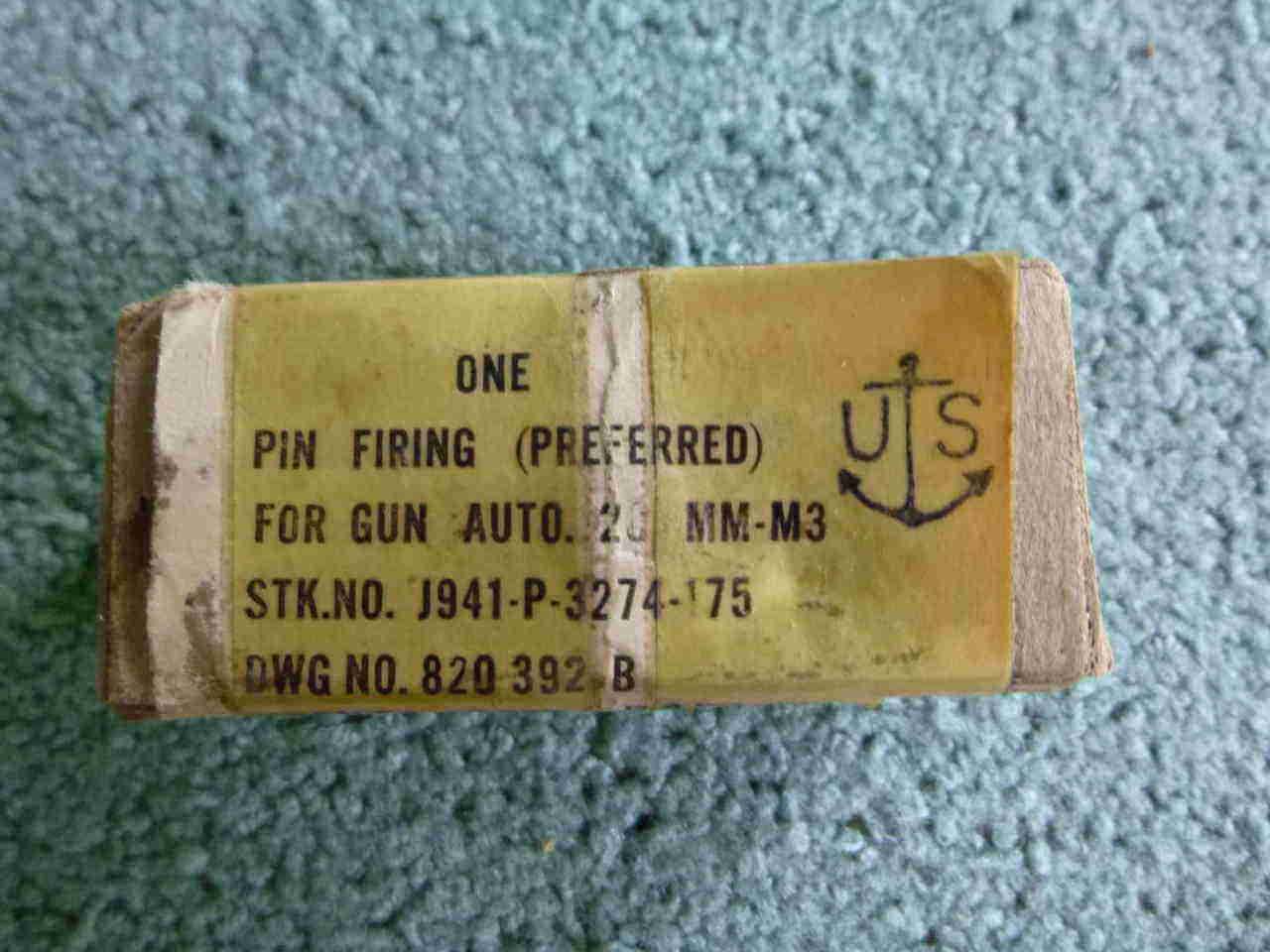 1953 US Navy Auto 20 MM-M3 Firing Pin - FIREARMS - U.S. Militaria Forum
