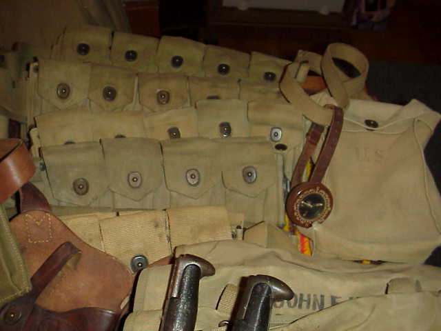 WWII US Army Web Gear Pile - FIELD & PERSONAL GEAR SECTION - U.S ...