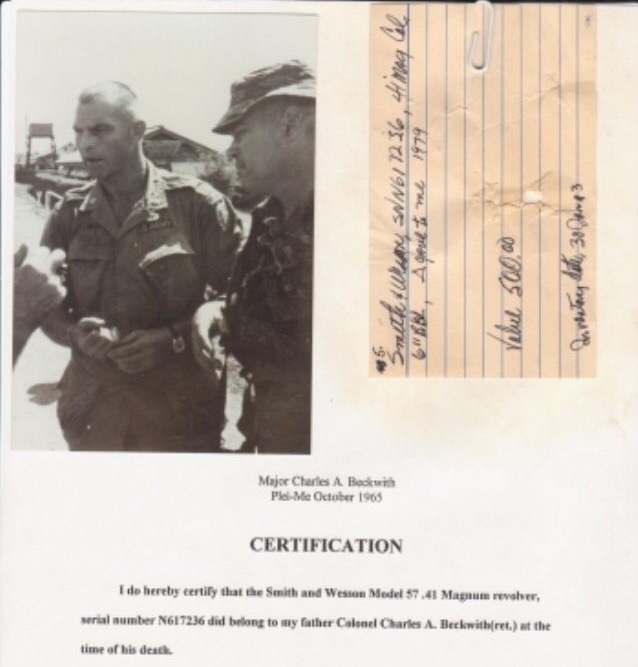 Col. Charlie Beckwith Delta Force 1st SFOD-Delta Presentation Revolver ...