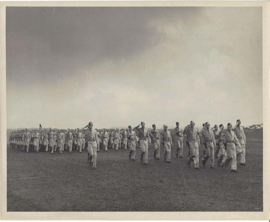 WWII 7TH Infantry Division troops marching in formation - EPHEMERA ...