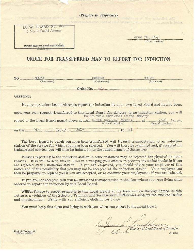 WWII Induction Question - MISC MILITARIA - U.S. Militaria Forum