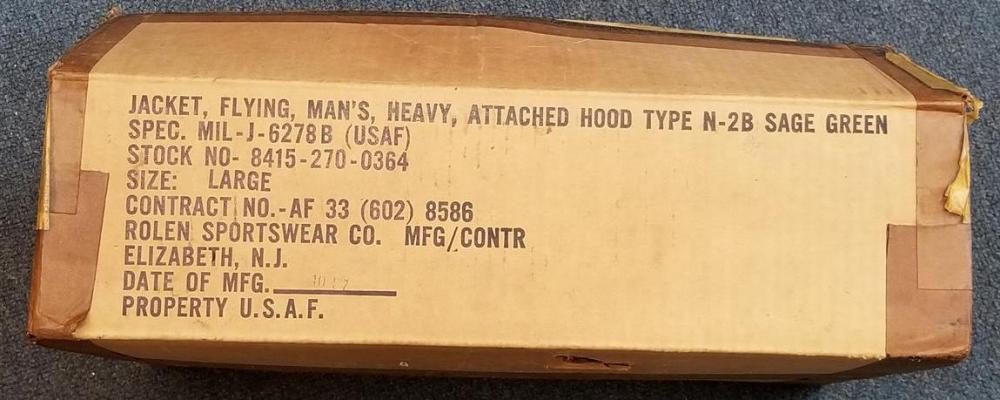 Vietnam US Air Force N2-B Flight Jacket with its issue box - UNIFORMS ...