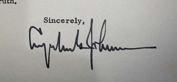 LBJ signature on condolence letter - EPHEMERA, PHOTOGRAPHS & MILITARY ...