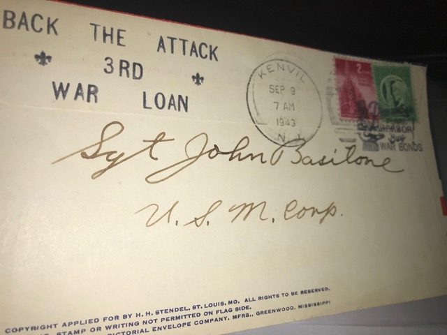 Sgt. John Basilone autographed envelope, 3rd War Loan - EPHEMERA ...