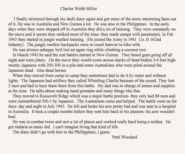 Tribute to S/Sgt Charles W. Miller - A Jungleer - GROUPINGS PAGE - U.S ...