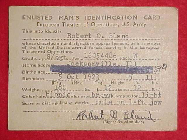 US Military Identification Cards - EPHEMERA, PHOTOGRAPHS & MILITARY ...