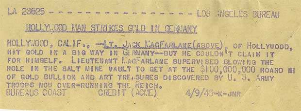 Monuments Men - WWII Nazi Gold Discovery - EPHEMERA, PHOTOGRAPHS ...