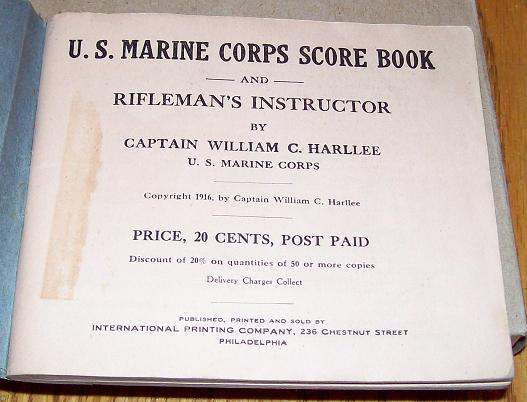 1913 USMC Databook for Marksmanship Program - EPHEMERA, PHOTOGRAPHS ...
