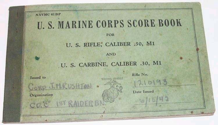 1913 USMC Databook for Marksmanship Program - EPHEMERA, PHOTOGRAPHS ...