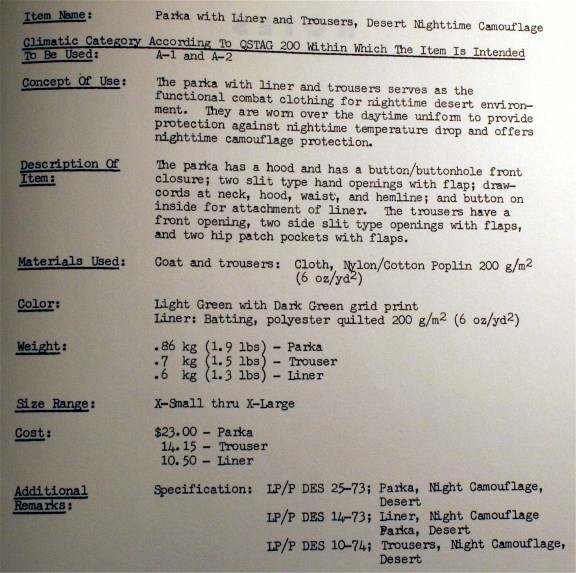 Experimental Desert 6 Color camo 1972 contract - CAMOUFLAGE UNIFORMS ...
