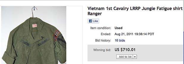 1st Cavalry LRRP Jungle Fatigue shirt - Ranger - UNIFORMS - U.S ...