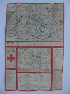 American Red Cross Map of Paris + Sightseeing Chit - EPHEMERA ...