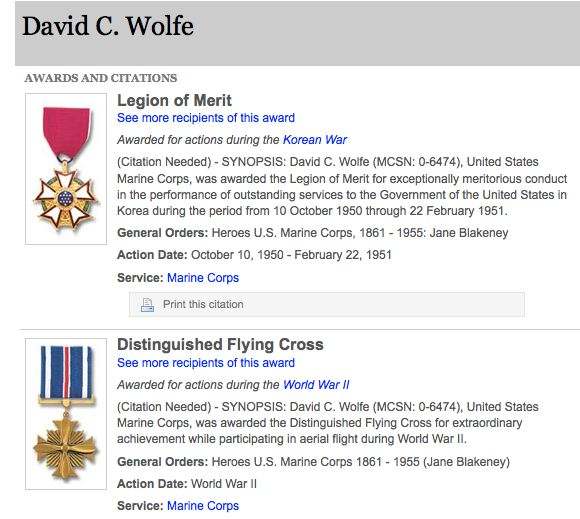 D C Wolfe Col USMC - GROUPINGS PAGE - U.S. Militaria Forum