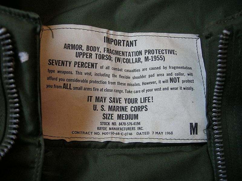 USMC M-1955 Flak vest 2nd Pattern - BODY ARMOR - U.S. Militaria Forum