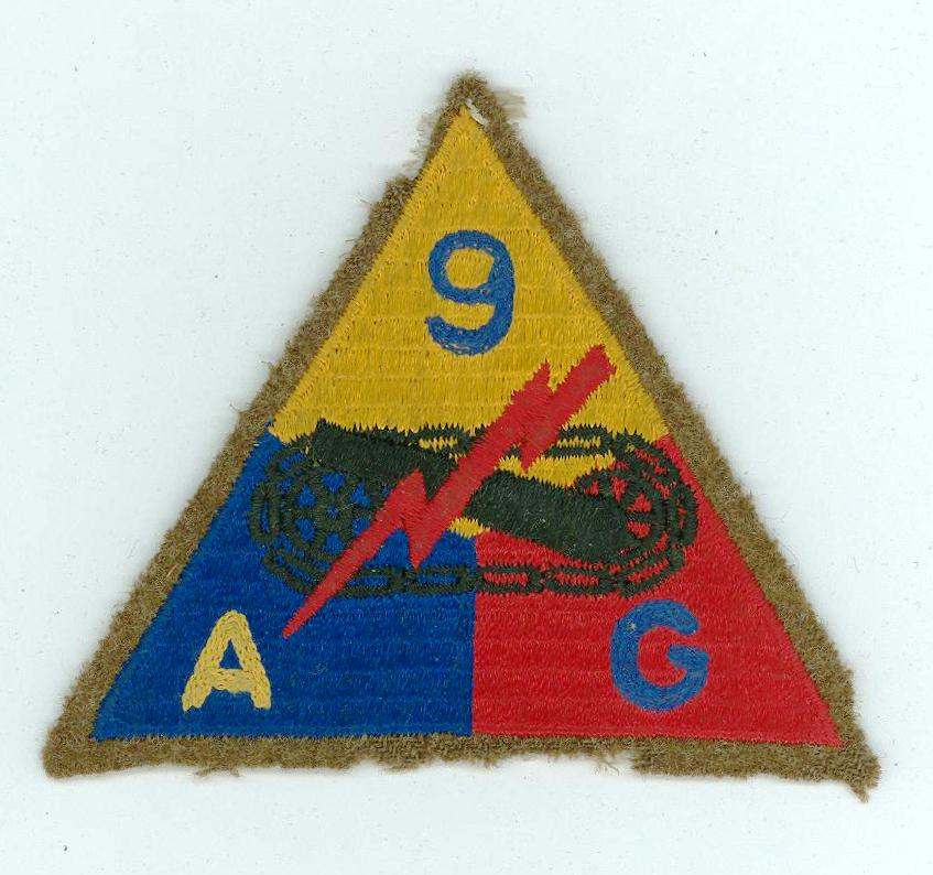 9th Armored Division Patch With Letter A Embroidered In Corner - ARMY ...