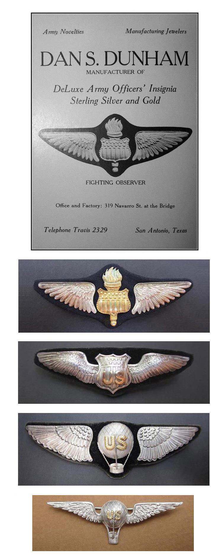 Interesting Ebay Auction - Dan S. Dunham wing dies - WING BADGES - U.S ...