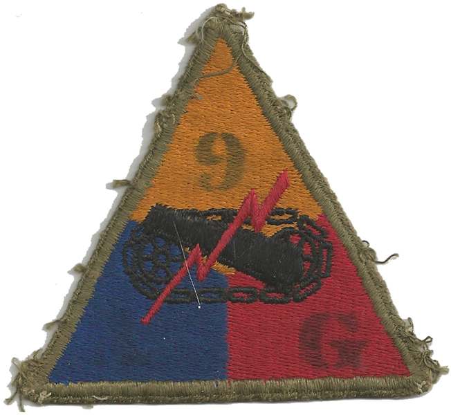 9th Armored Division Patch With Letter A Embroidered In Corner - ARMY ...